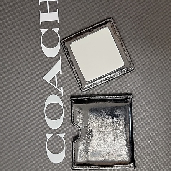 Coach | Accessories | Coach Vintage Black Leather Patent Dbl Sided ...